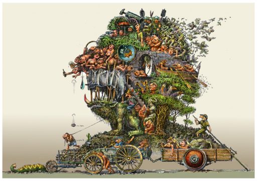 Max Peter Haering, Großer Kopf, Radierung handkoloriert, 1981, Preis ...